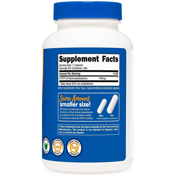 Nutricost 5-HTP 100mg , 240 Vegetarian Capsules (5-Hydroxytryptophan ...