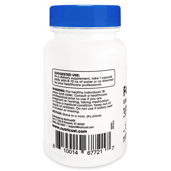 Nutricost Folic Acid With Vitamin B9 1000mcg 30 Capsules – PureNutri